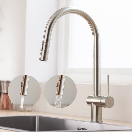 CECIPA keukenkraan uittrekbaar - Keukenkraan Met Uittrekbare Uitloop - 360° draaibare... | bol