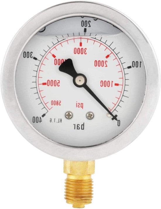Hydraulische manometer 0-400 bar / 0-5800 psi met G1/4 ...