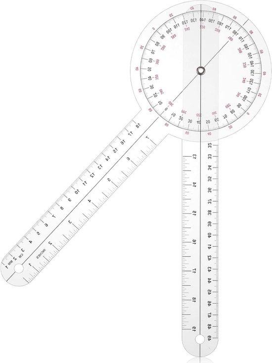 Transparante goniometer voor fysiotherapie - Hoek meten in graden ...