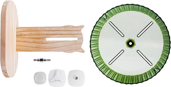 Super stil 21 cm hamsterwiel met verstelbare houten basis en dubbele lagers - Oranje,... | bol