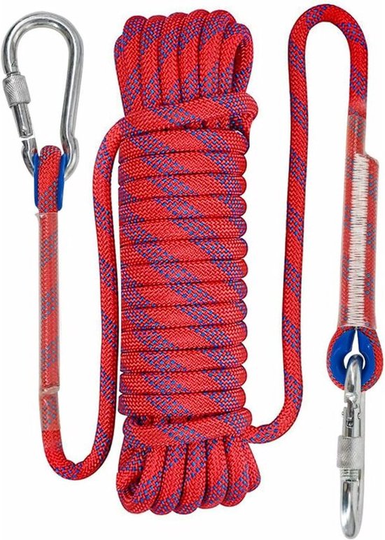 10 Meter Touw - 10mm Dikte - Inclusief Karabijnhaak - Stevig Klimtouw ...