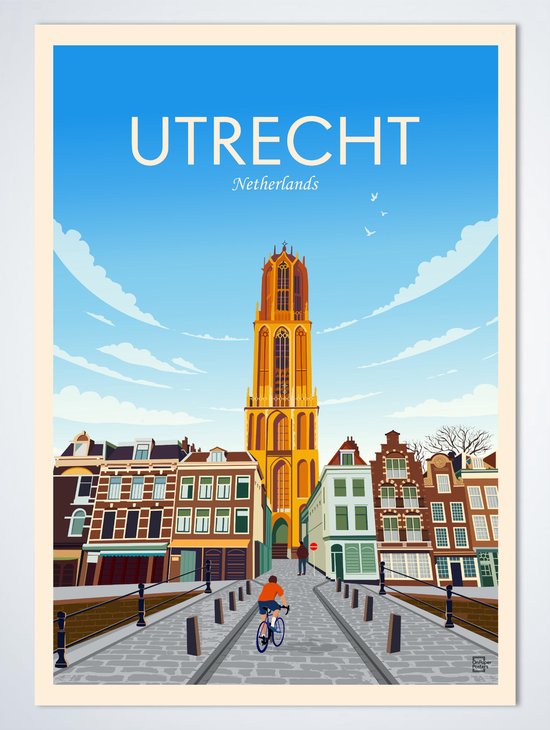 Utrecht Poster - Stadsposter A4 Formaat (21 x 29,7 cm) | Kinderkamer ...