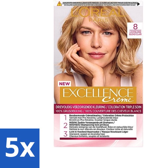 L'Oréal Paris - Excellence Crème - Lichtblond 8 - Haarverf - Permanente ...
