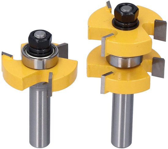 2 Stuks Tong Groef Router Bit Houtbewerking Frees Tool T Vorm 3 Tanden ...