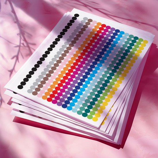 Stippen Stickers Gekleurd - 16 kleuren - 10 Stickervellen - Label ...