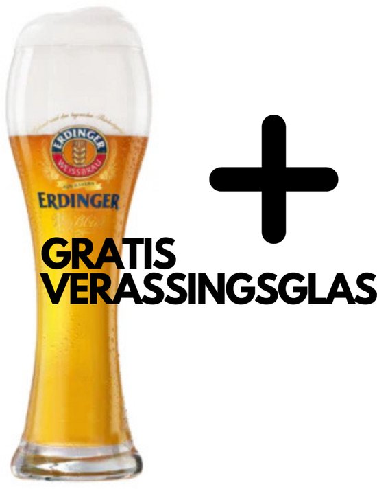 Erdinger Weizen bierglas 50cl + EEN GRATIS VERRASSINGSGLAS! | bol