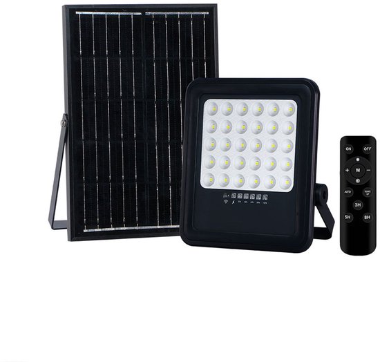 Solar 1000 Lumen LED Breedstraaler/Floodlight met Afstandsbediening waterdicht IP65... | bol
