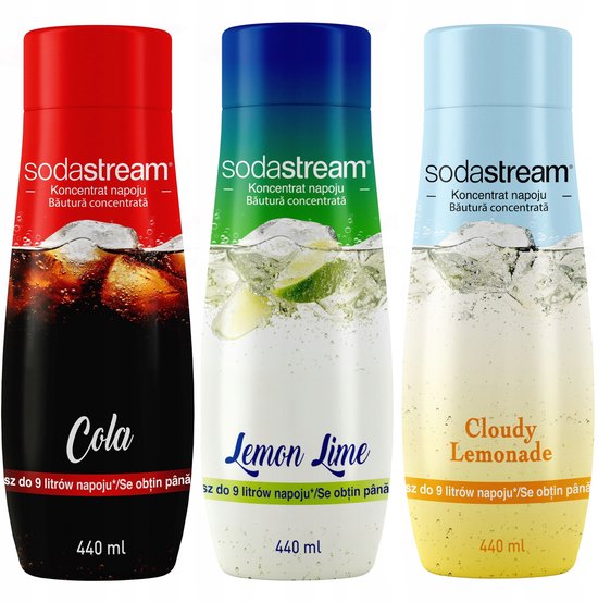 Set van 3 SodaStream Cola+Lemon-Lime+Lemonade concentraten | bol
