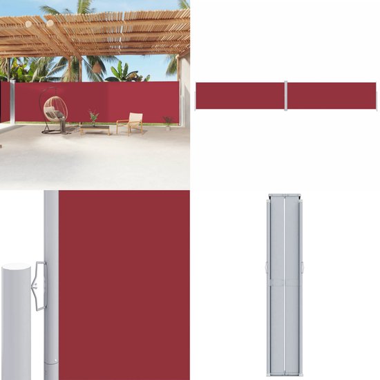 vidaXL Windscherm uittrekbaar 200x1200 cm rood - Scherm - Schermen ...