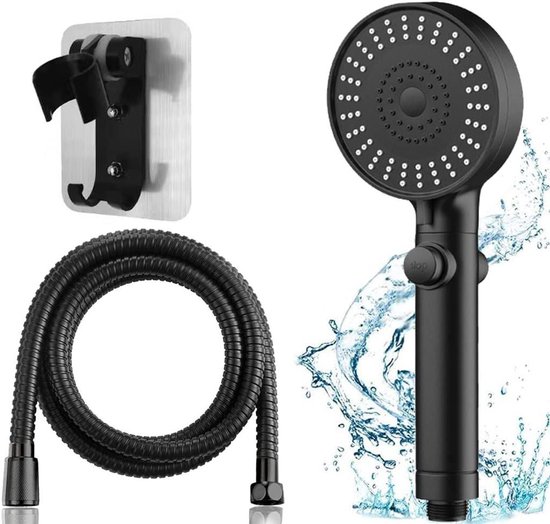 Waterbesparende Handdouche met Slang en Houder - Spaardouchekop - 5 ...