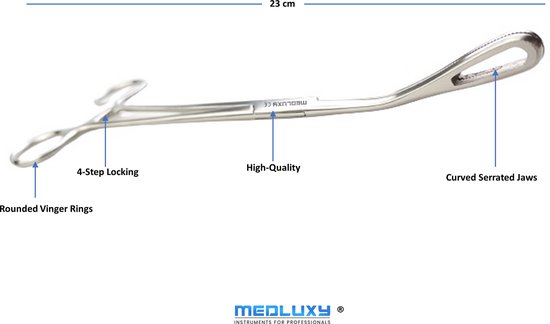 Medluxy - Tampontang Foerster Sponge Forcep - Gebogen - 23 cm ...