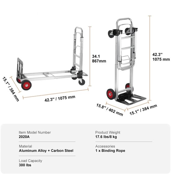 Steekwagen - Steekkar - Steekwagen Opvouwbaar - Transportkar ...