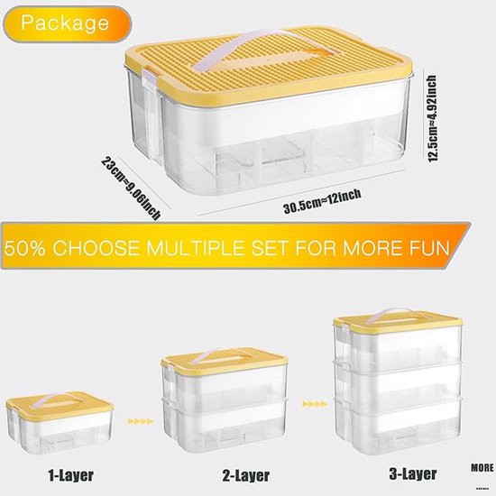 S&Dshopline® - Opbergdozen voor Lego opbergbox met deksel, stapelbare ...