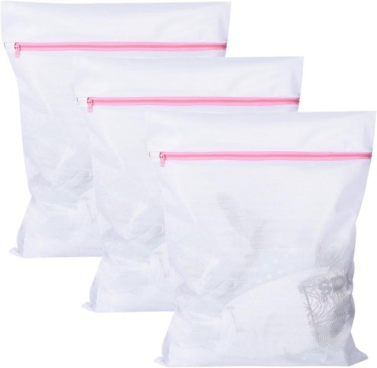 Waszak groot - 3 stuks - extra groot wasnet met ritssluiting - voor ...