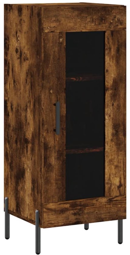 The Living Store Hoge kast 34,5x34x180 cm bewerkt hout gerookt ...