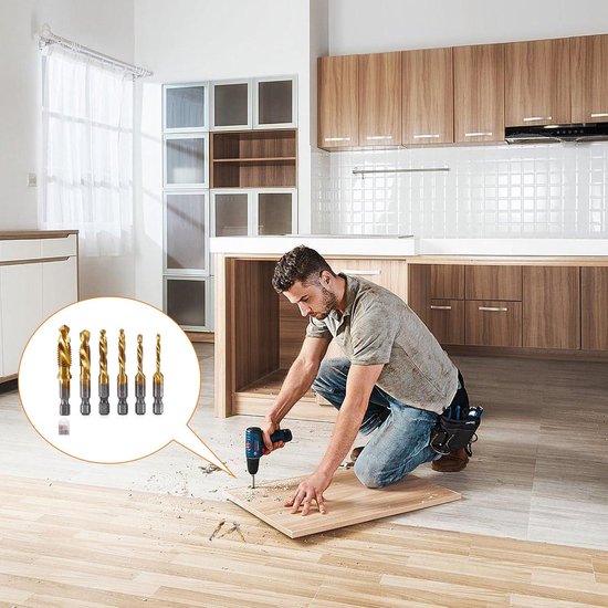 Drill Bit Set - 6-delige HSS Spiral Thread Metric Thread Twist Thread ...