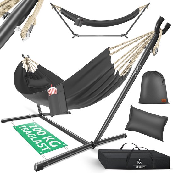 XXL Hangmat met Frame voor 2 Personen - Duurzame Dubbele Hangmat voor ...