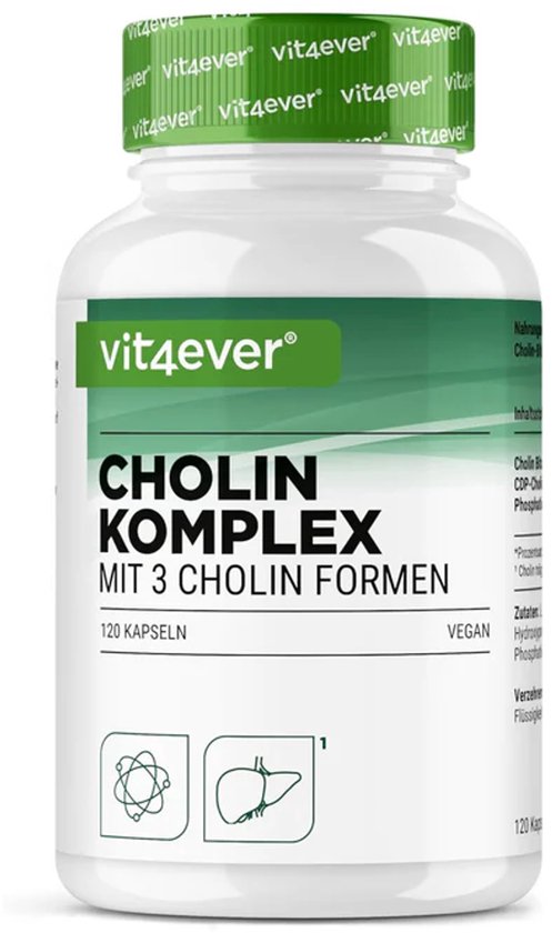 Choline complex met 3 vormen - 120 capsules – hooggedoseerd ...
