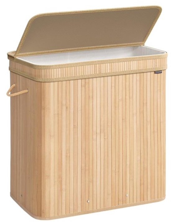 Wasbaar - Bamboe Wasmand - Afneembaar - Machine wasbaar - Beige | bol