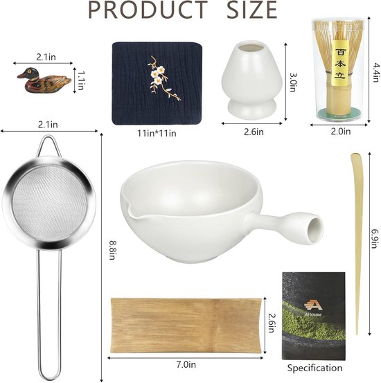 Matcha Ceremonie Kit voor de Japanse Theeceremonie – Inclusion van Kom ...