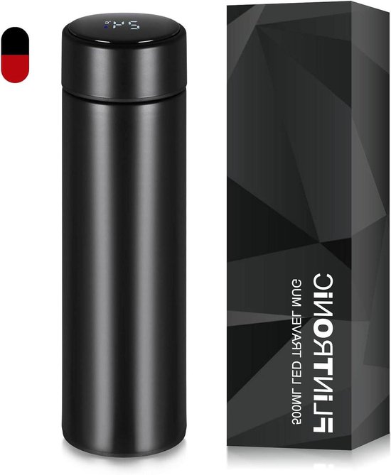 - Thermosbeker 500 ml van roestvrij staal met LCD-display en ...