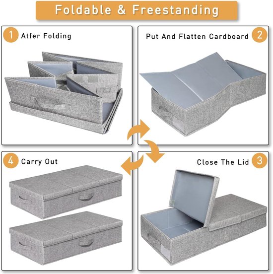 Onder bed opslag met deksels 2 Pack grote opslag containers voor ...