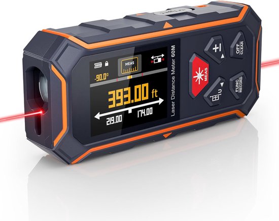 Laser Meter 120m - Digitale Afstandsmeter met Bilaterale Laser, IP ...