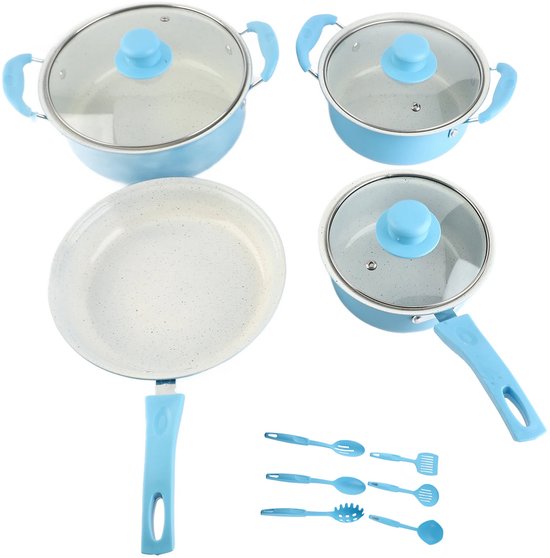 Betaalbare Goederen® Pannenset - 13-delig - blauw - Pannensets ...