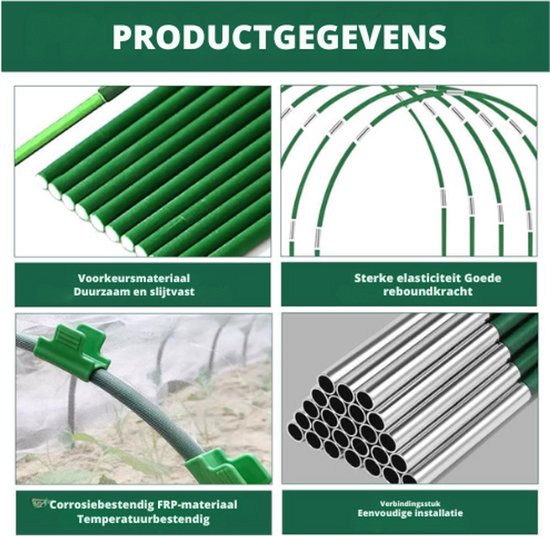 PEAM Bogen voor Moestuin - Tunnelbogen voor broeikas - Duurzaam - 50 ...