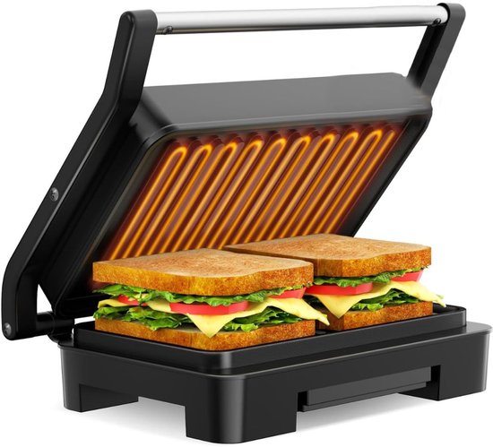 CRLYN® Tosti Apparaat - Panini Grill - Contactgrill - Zwart | bol