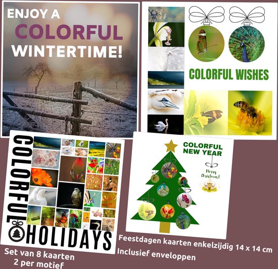 Wenskaarten set feestdagen 8 stuks | bol.com