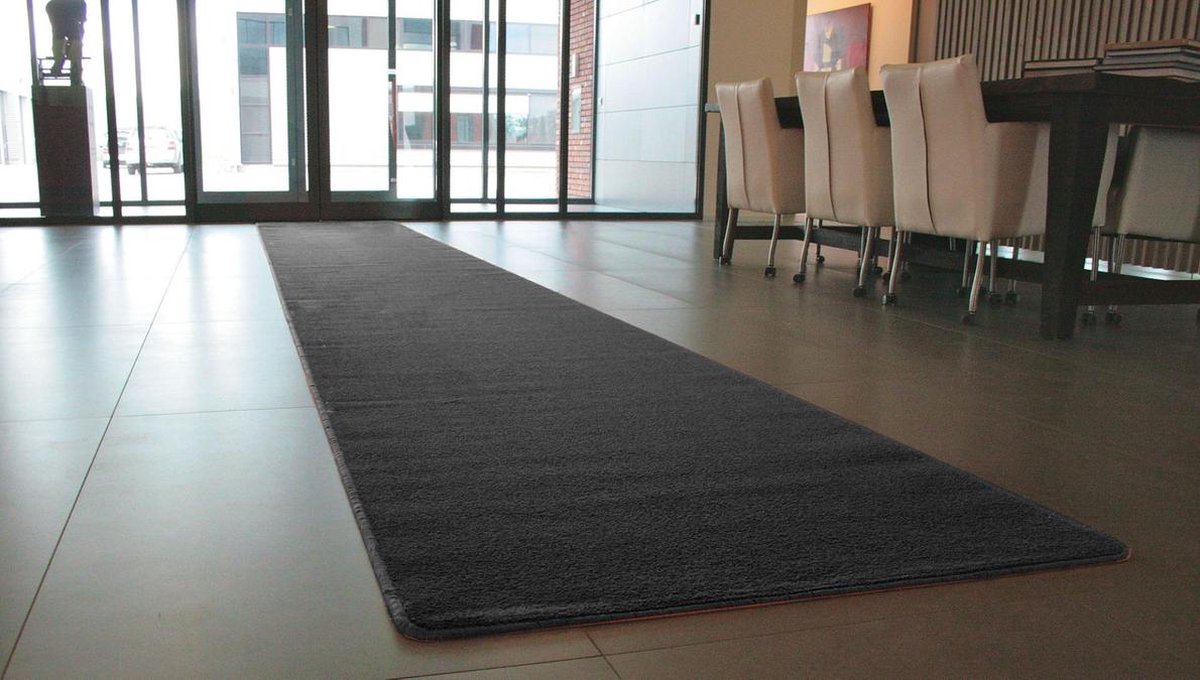 Tapijt loper Antares- 100 x 1500 cm- Zwart | bol.com