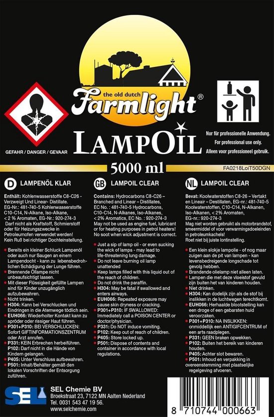 5 liter farmlight lampenolie/ lampolie in handige jerrycan! | bol