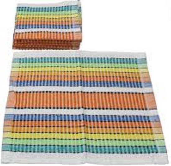 Vaatdoek 100 % katoen multicolor - 12 stuks - 35 x 35 cm | bol.com