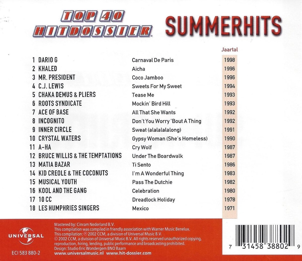 Top 40 Hitdossier-Summerhi, Top 40 | CD (album) | Muziek | bol