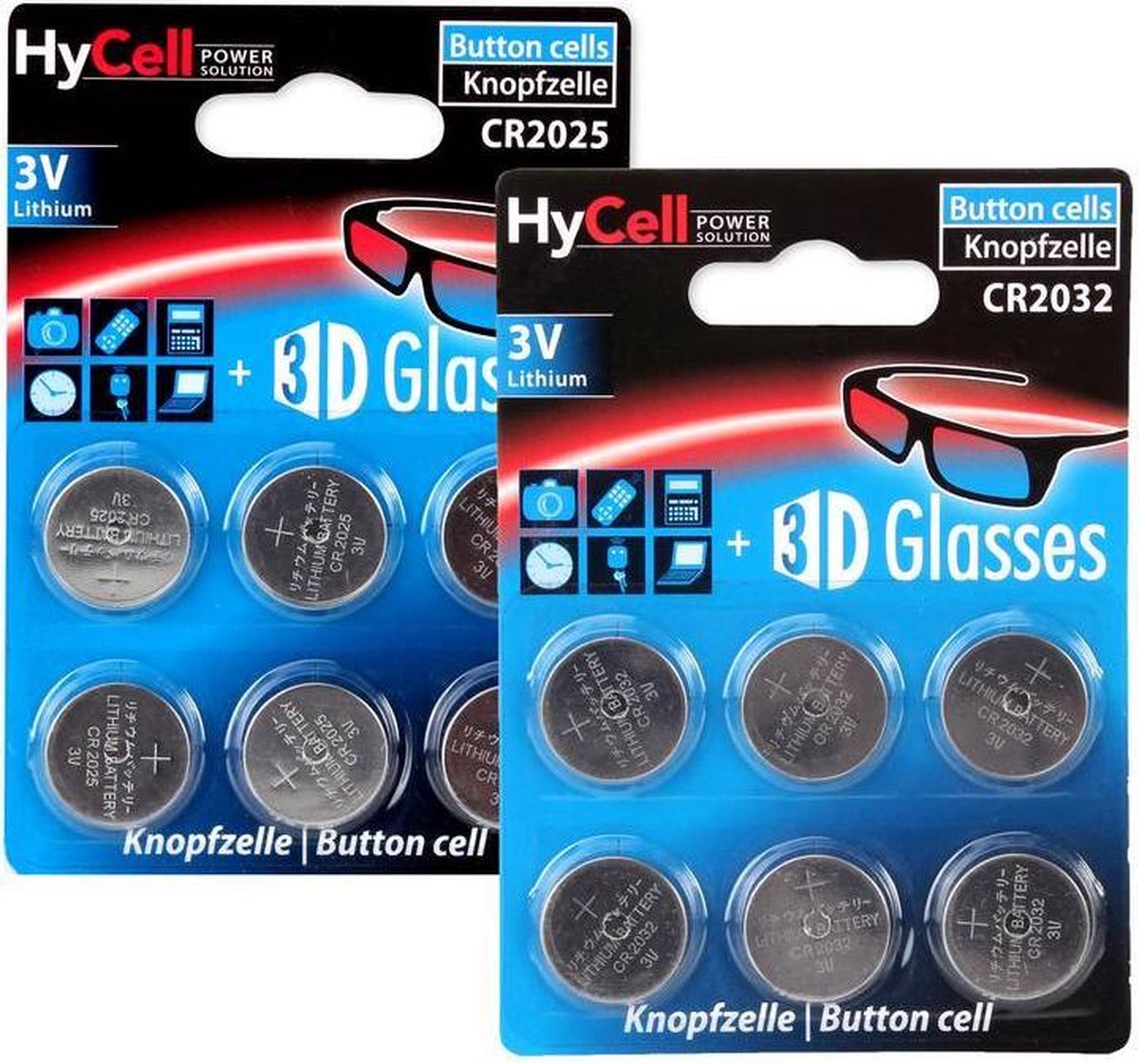 HyCell CR2032 CR2032 Knoopcel Lithium 3 V 200 mAh 6 stuk(s) | bol