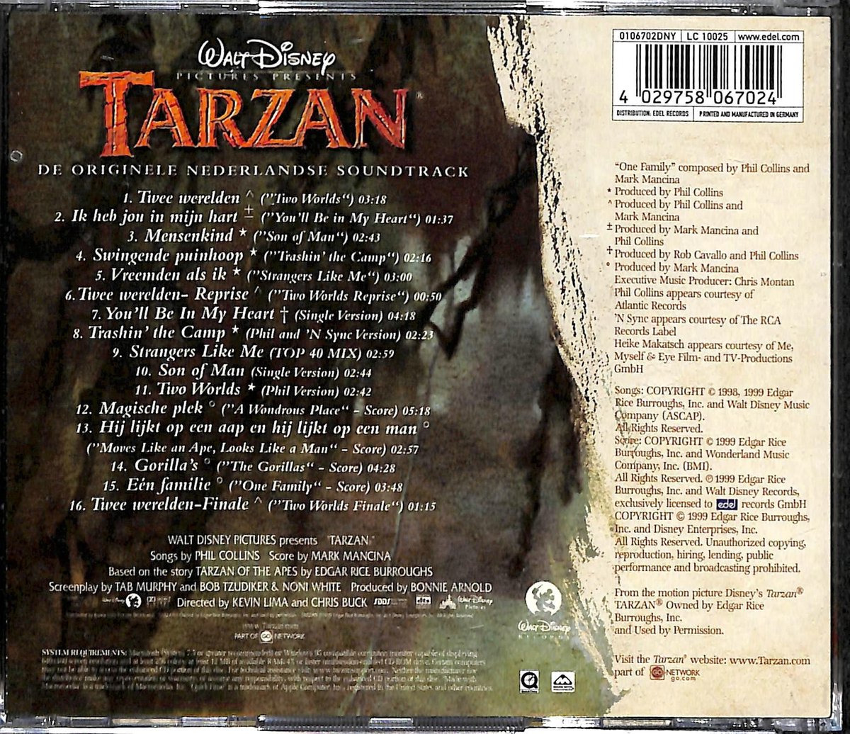 Tarzan - De originele nederlandse soundtrack, Phil Collins & Mark ...