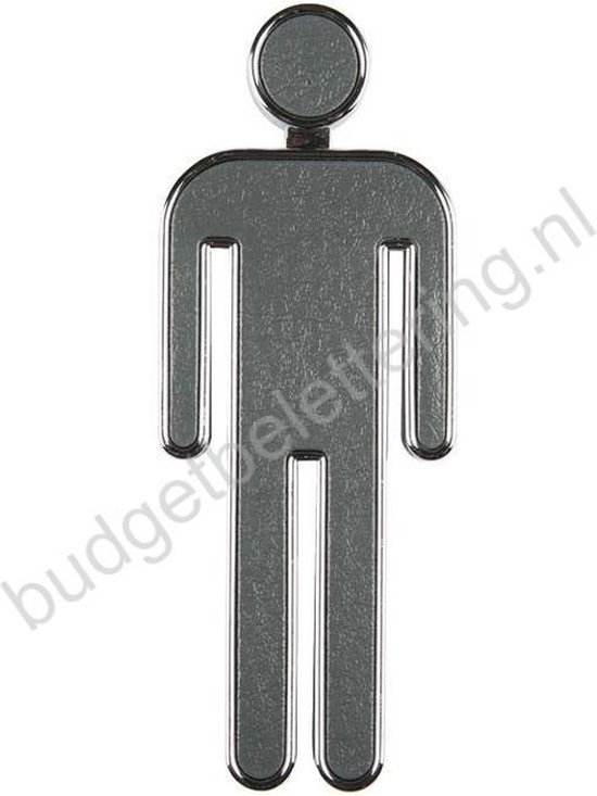 Toilet symbool man 3d Chroom grijs | bol.com