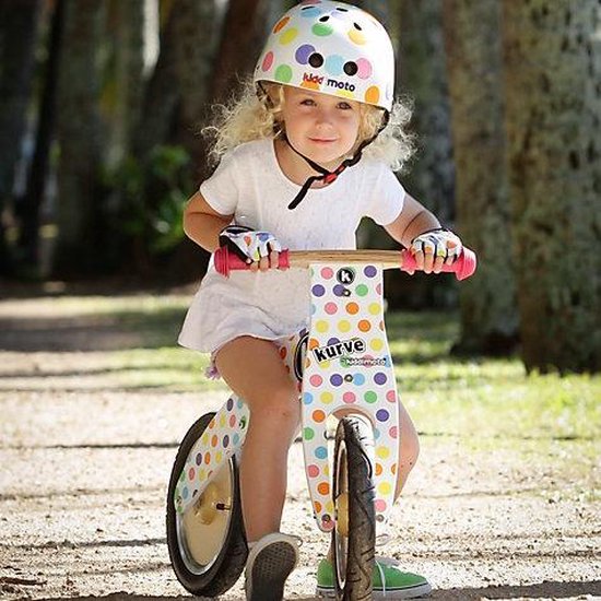 bol.com | Kiddimoto Helm - Rode stippen