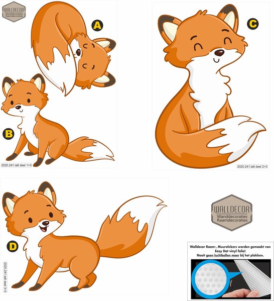 Vosjes baby- kinderkamer Muur-, raamstickers. | bol.com