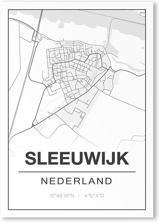 Poster/plattegrond SLEEUWIJK - A4 | bol