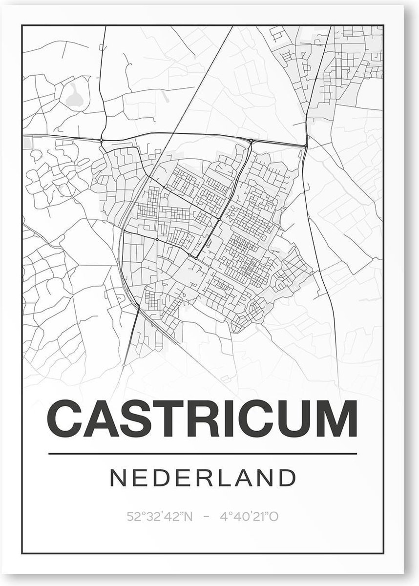 Poster/plattegrond CASTRICUM - A4 | bol.com
