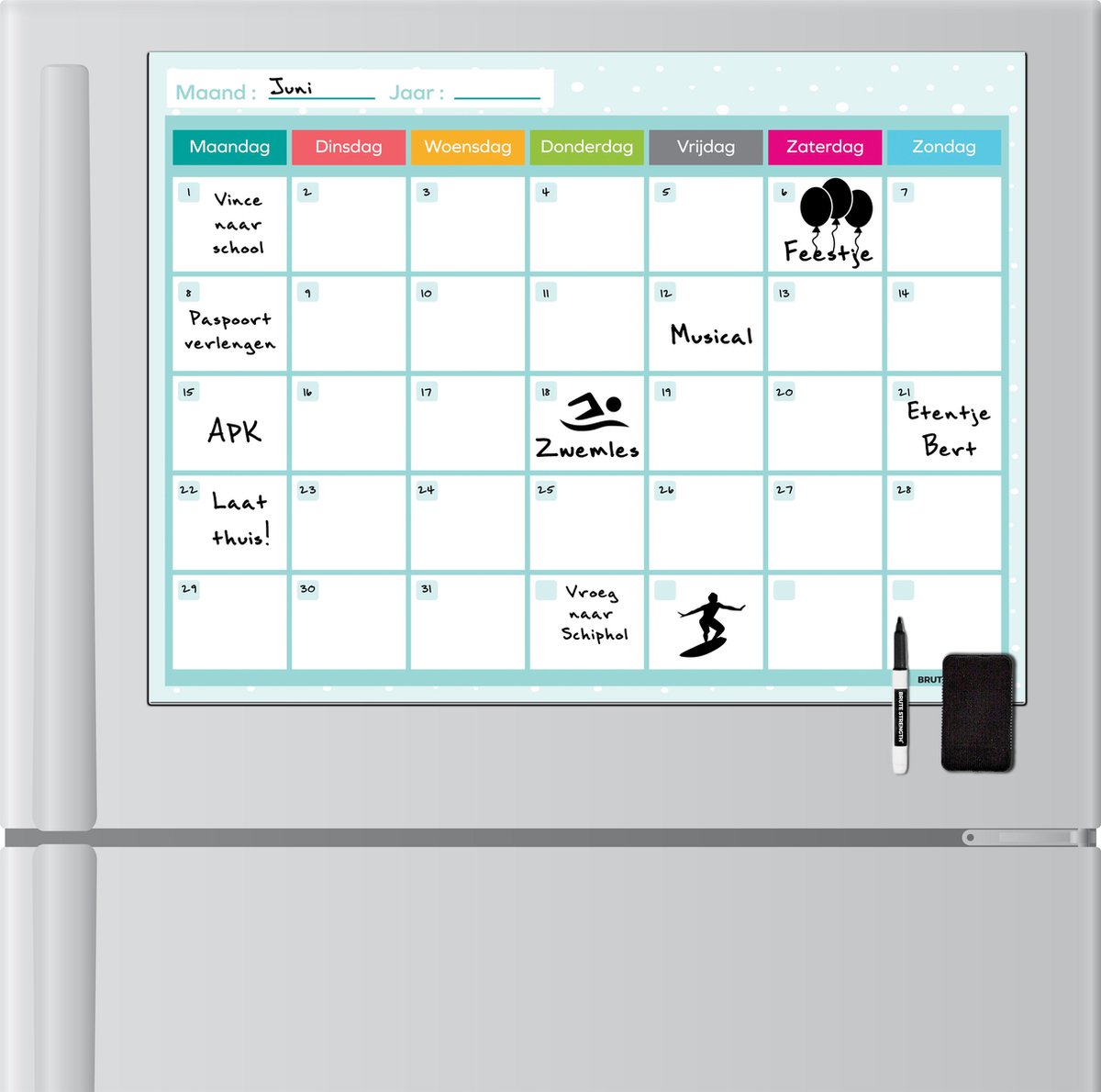 bol.com | Magnetisch Weekplanner whiteboard (5) - A3 - Planbord ...