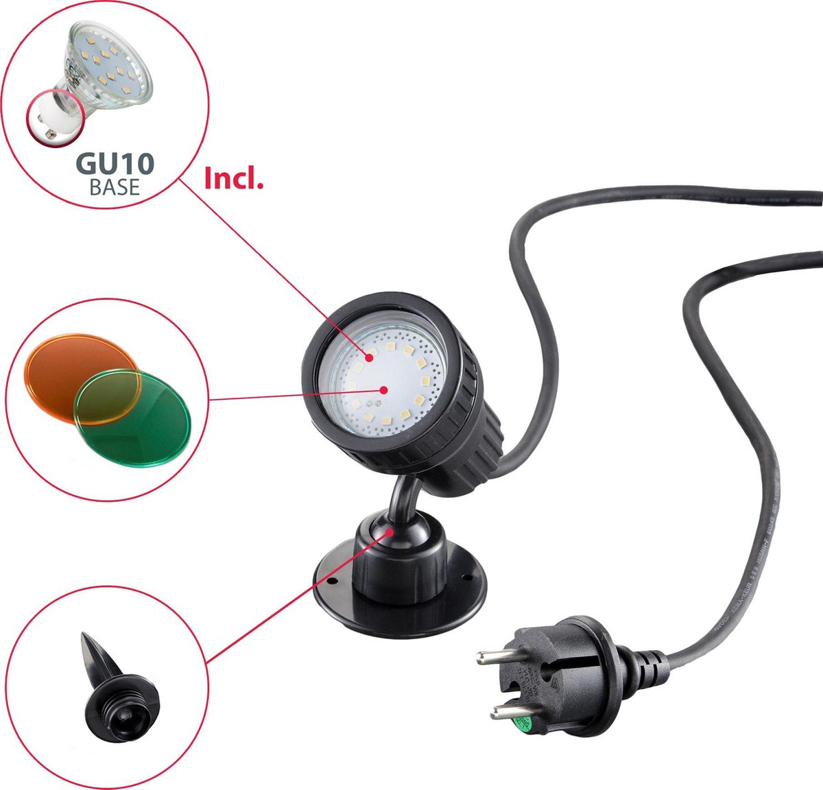B.K.Licht Nima LED tuinlamp - buitenlamp - GU10 - met grondpen | bol.com