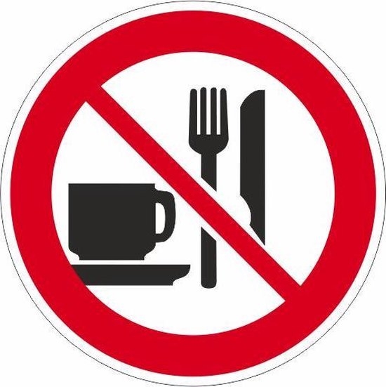 2x Pictogram sticker Verboden Te Eten en Drinken 30 cm | bol
