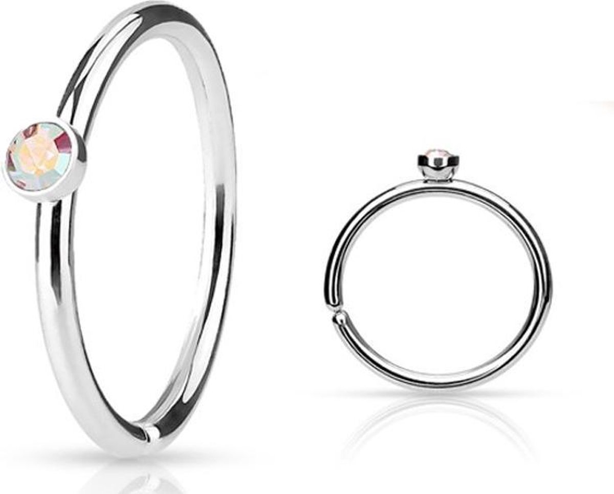 neus piercing klein steentje multi kleur ©LMPiercings | bol.com