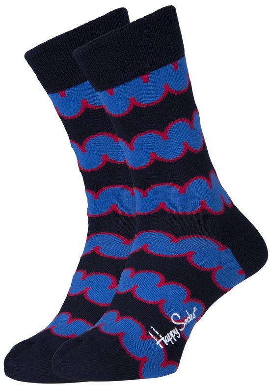 Happy Socks Squiggly Sokken - Blauw/Rood - Maat 41-46 | bol.com