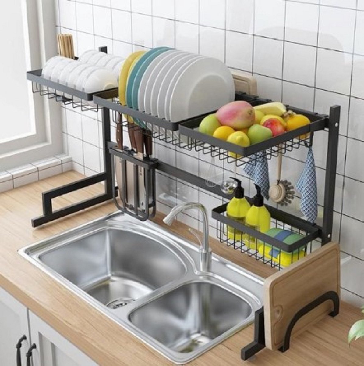 Sens Design Afwasrek Zwart - Afdruiprek - 82,5 cm - RVS | bol