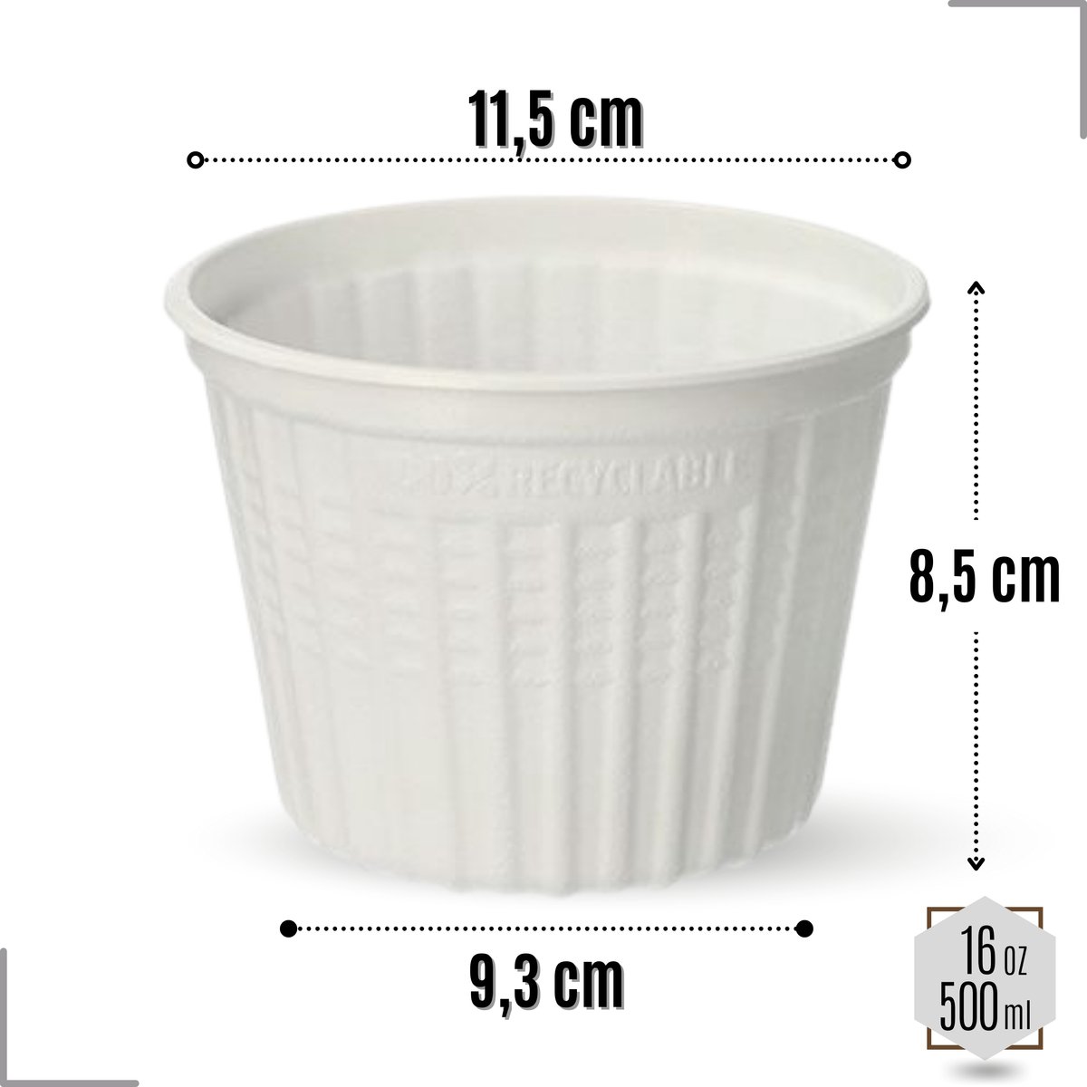 Soepbeker wegwerp 500ml 25 Stuks Soepkom to go met deksel Ø115mm Thermo ...