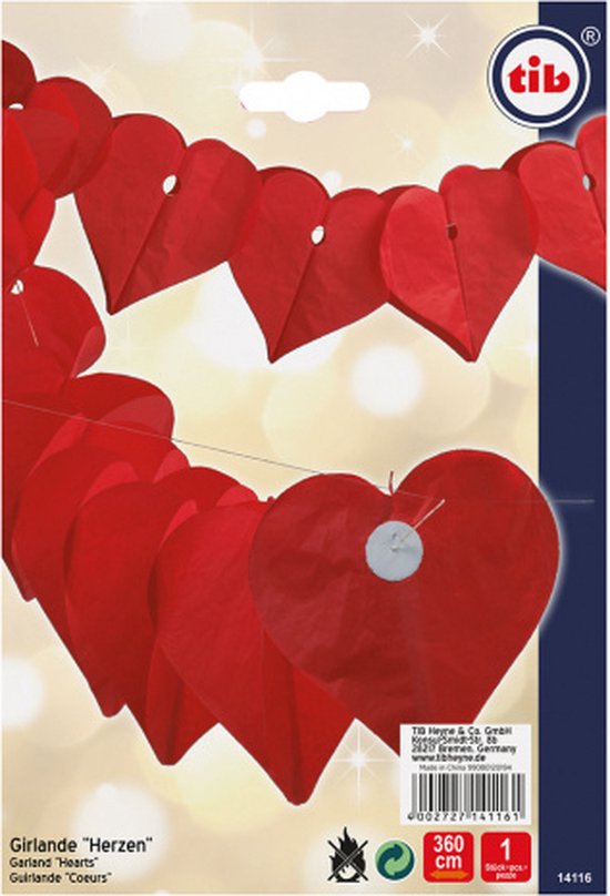 slinger Hearts 3,6 meter papier rood | bol.com